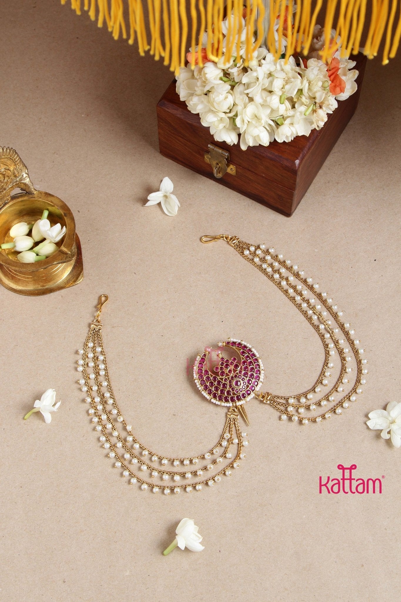 Ruby Kemp Halfmoon Bun Billai With Maatil - Kattam