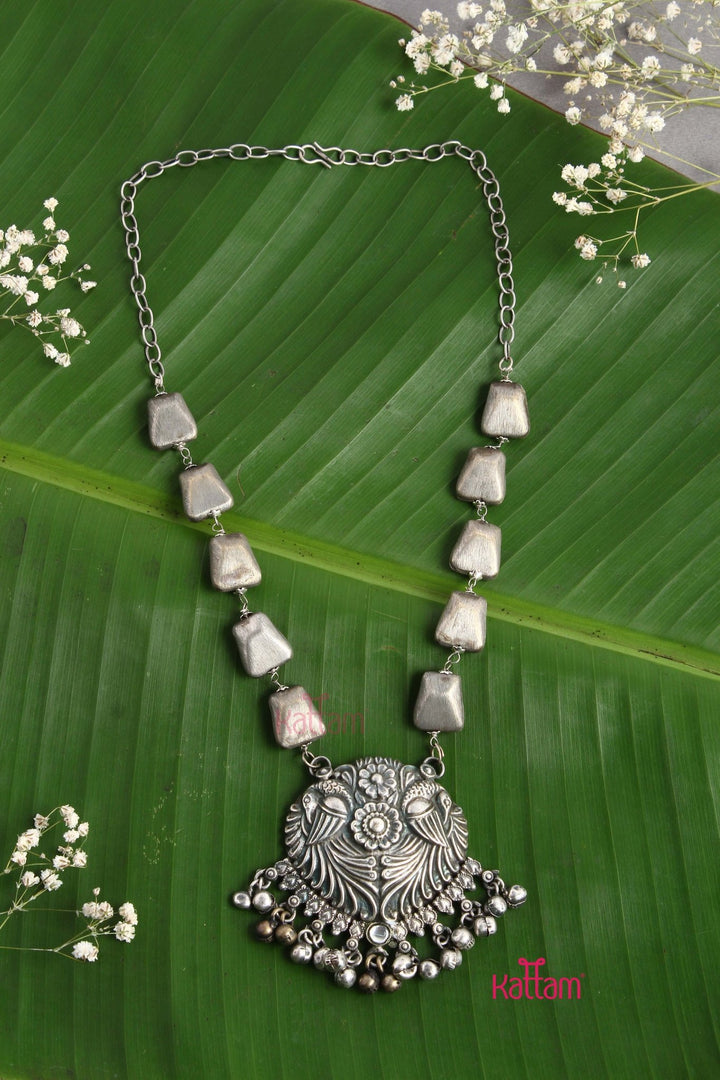 Designer Oxidised Silver Chain - Design 4 - Kattam