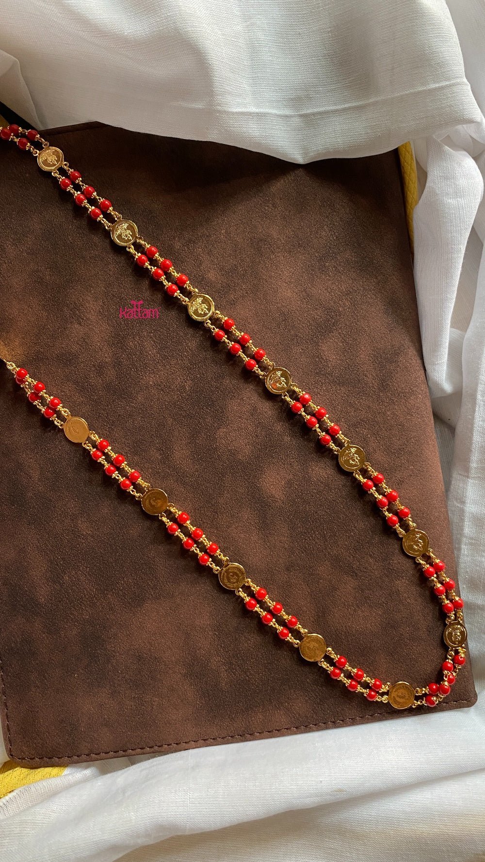 Lakshmi Two Layer Pavalam Chain (No Earrings) - Kattam