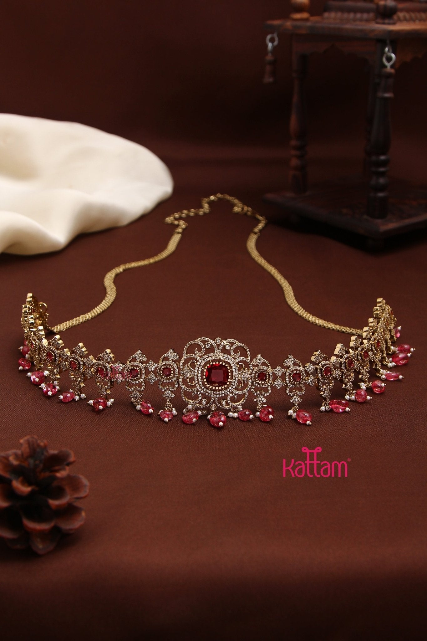 Mila - Victorian Motif Ruby HipChain – Kattam
